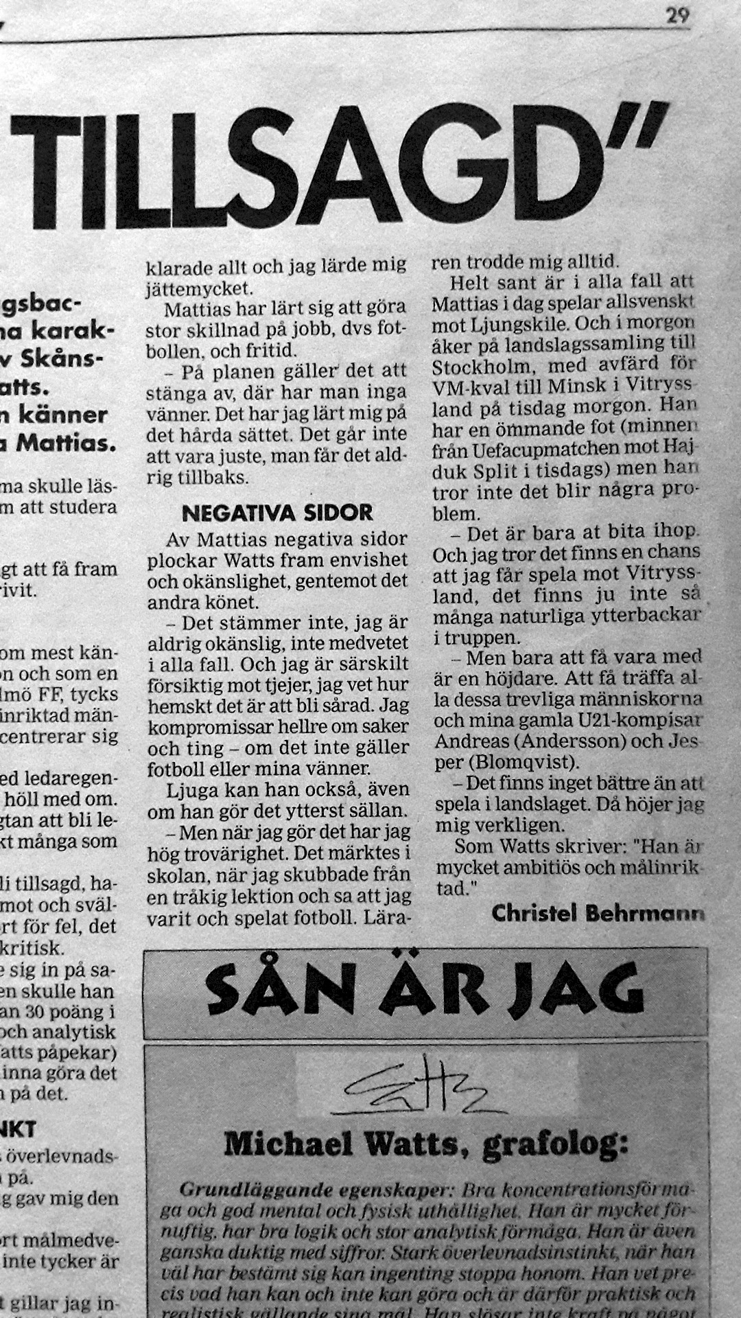 Swedish newspaper articles | Bio & media | Handwriting analysis ...